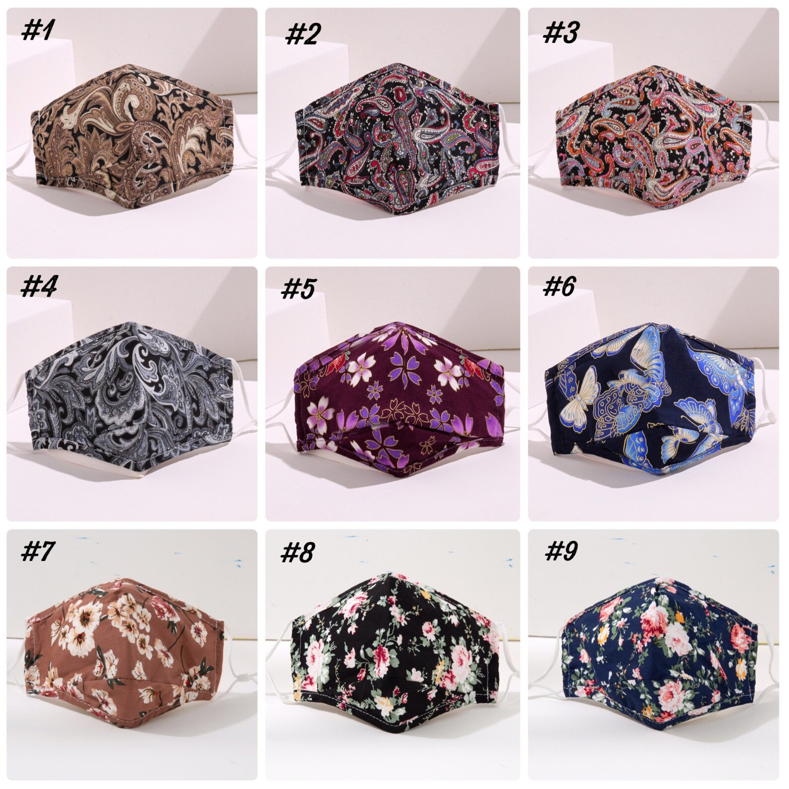 Face Mask Face Mask With Filter Pocket Reusable Cotton | Etsy