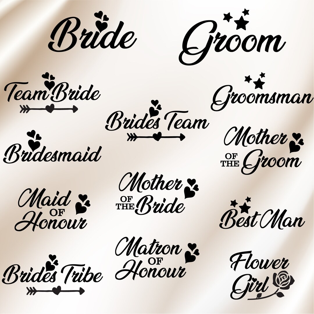 Custom Hen Party Name Decals personalised Bridesmaid Decals custom Iron ...