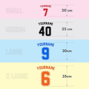 Custom Iron-on Sport Kit Number and Name Decal - Etsy UK