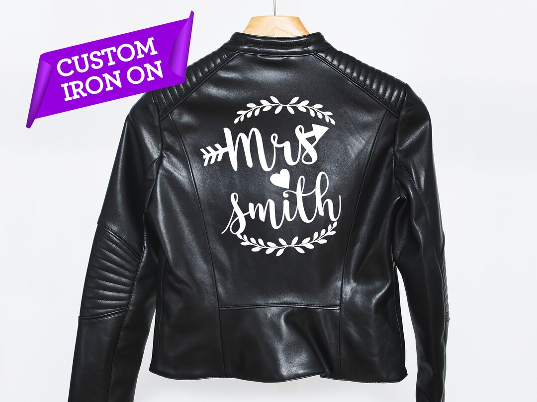 Iron on Name Decals on Denim | Custom Design Iron on Jean and Leather ...