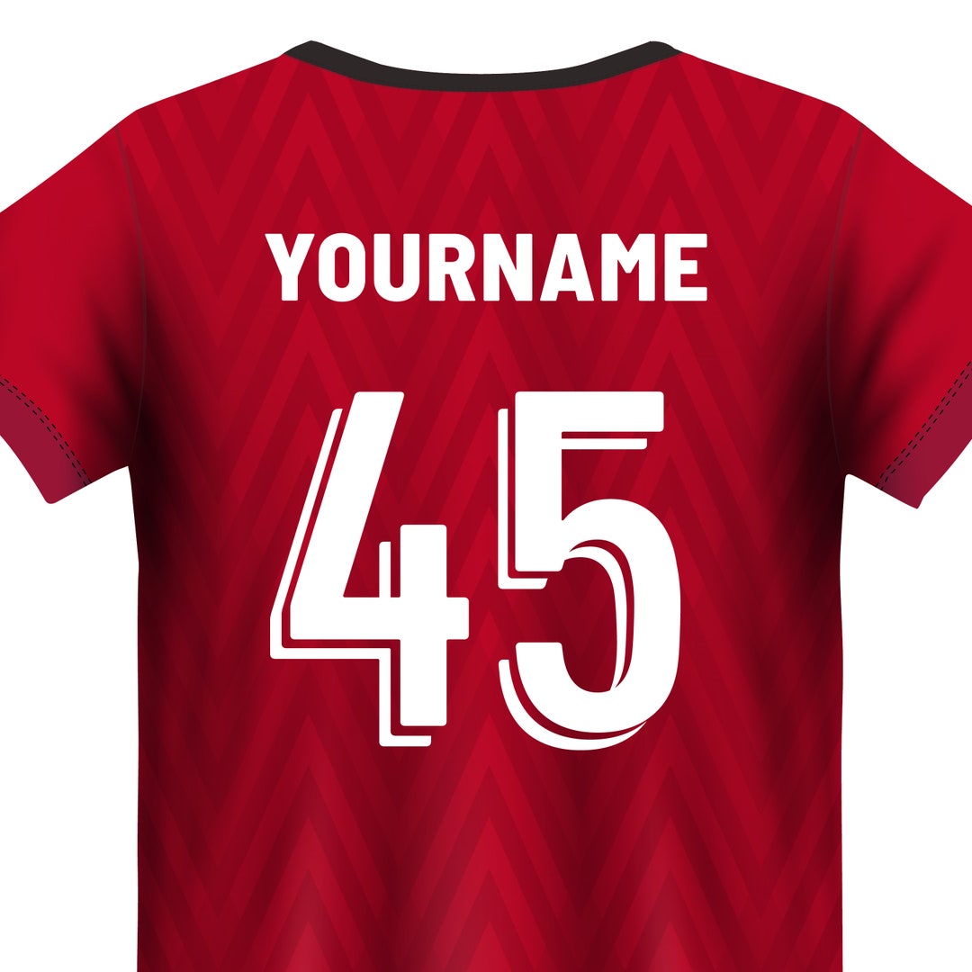 Custom Iron on Football Kit Number and Name, Personalized Sports Tshirt ...