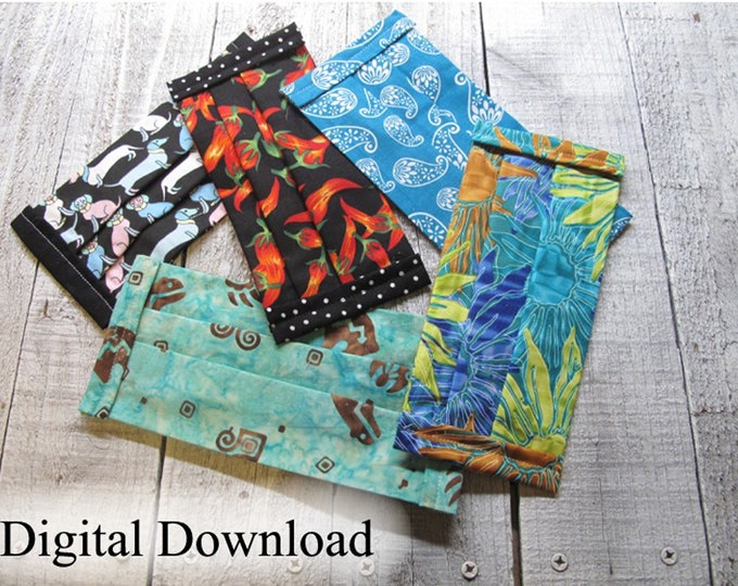 Re-usable Adult Face Mask Pattern Tutorial With Photos Instant Download ...