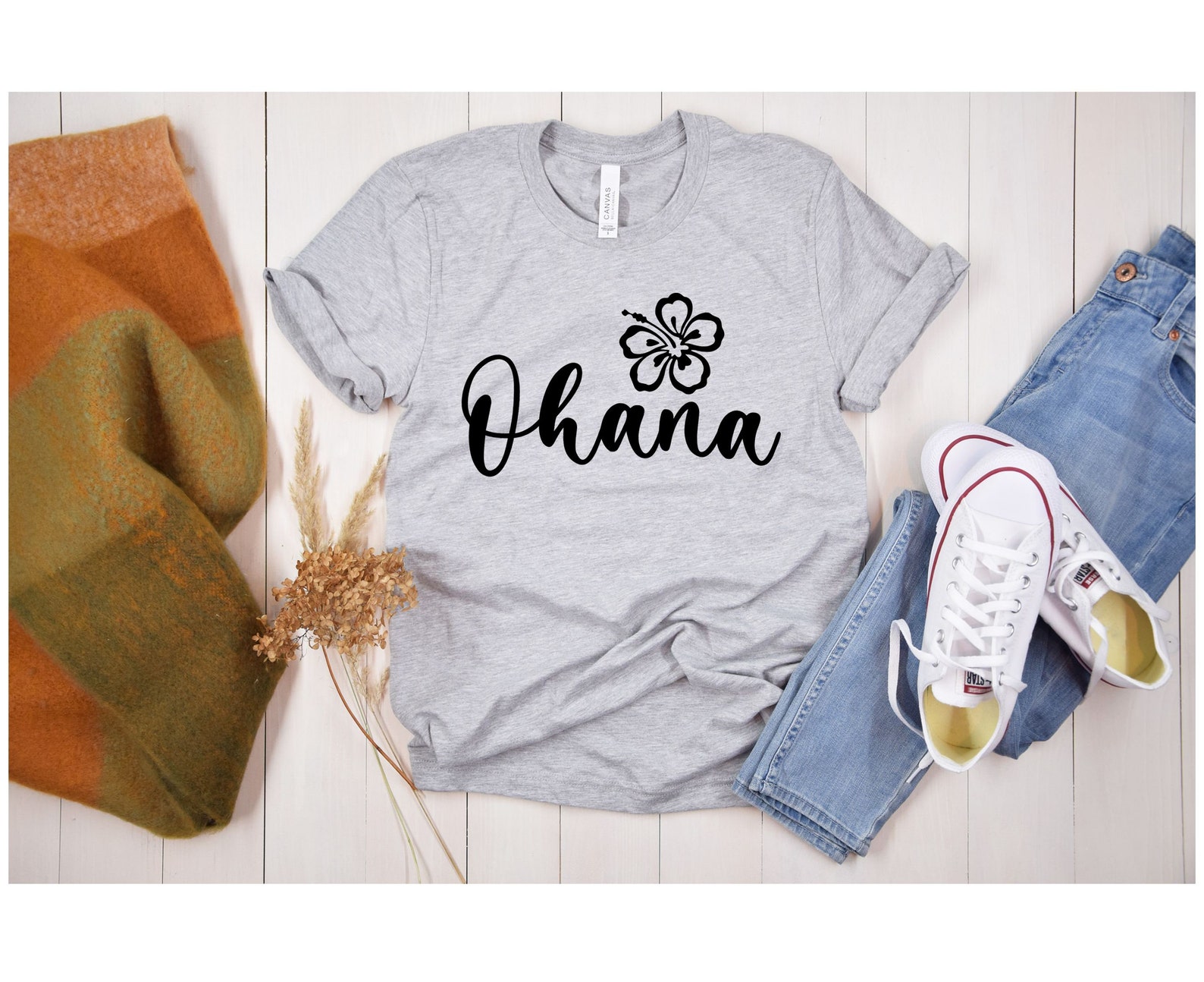 Ohana With Hawaiian Flower SVG, PNG, EPS, Ohana Car Decal, Ohana Shirt ...