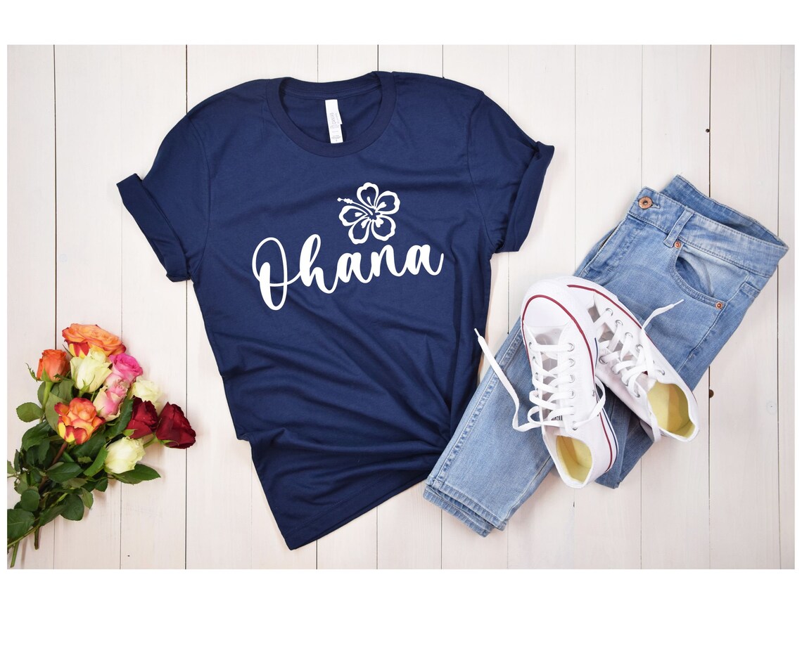 Ohana With Hawaiian Flower SVG, PNG, EPS, Ohana Car Decal, Ohana Shirt ...