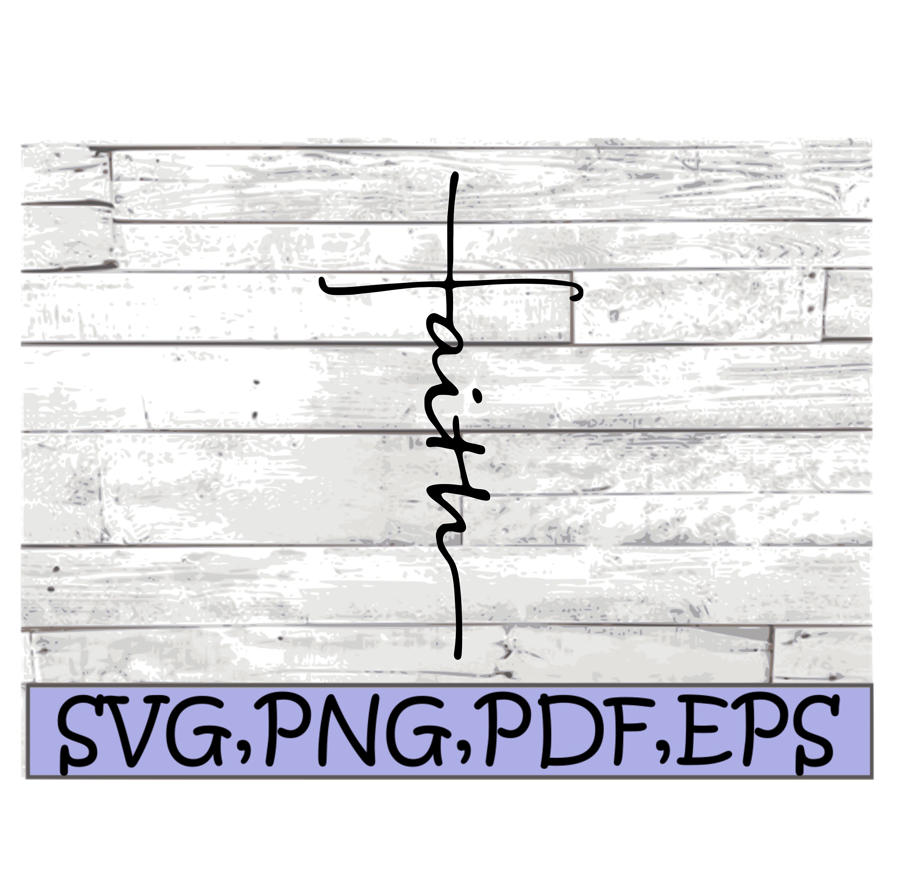 Faith Cross Script SVG Cut Files Clipart Downloads Faith - Etsy