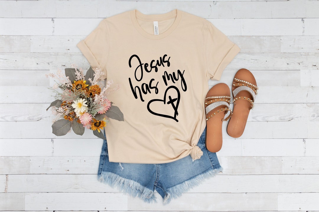 Jesus Has My Heart Svg Christian Png Trendy Christian Design