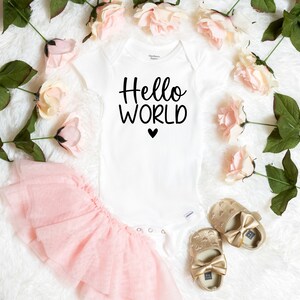 Hello World SVG PNG PDF, Baby Svg File, Baby Cut File, Baby Girl Svg ...