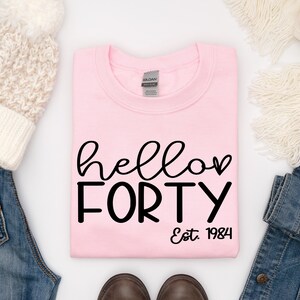 Hello Forty SVG PNG, Hello 40 Svg, 40th Birthday Shirt Svg, Forty and ...