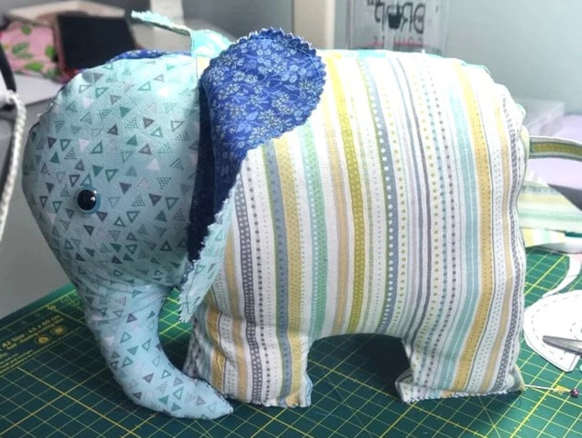 Adorable Patchwork Elephant - DIY Sewing Pattern (instant Download) - Etsy