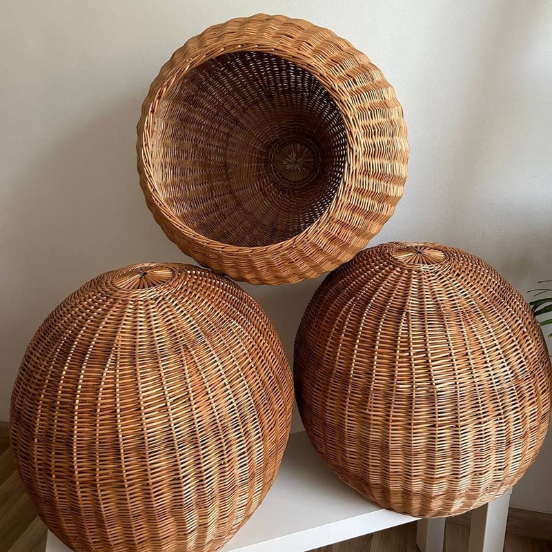 Wicker Cone Hanging Light - Etsy