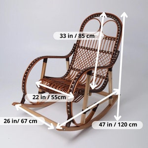 Wicker Rocking Chair, Organic Rattan Rocking Chair, Willow Rocking ...