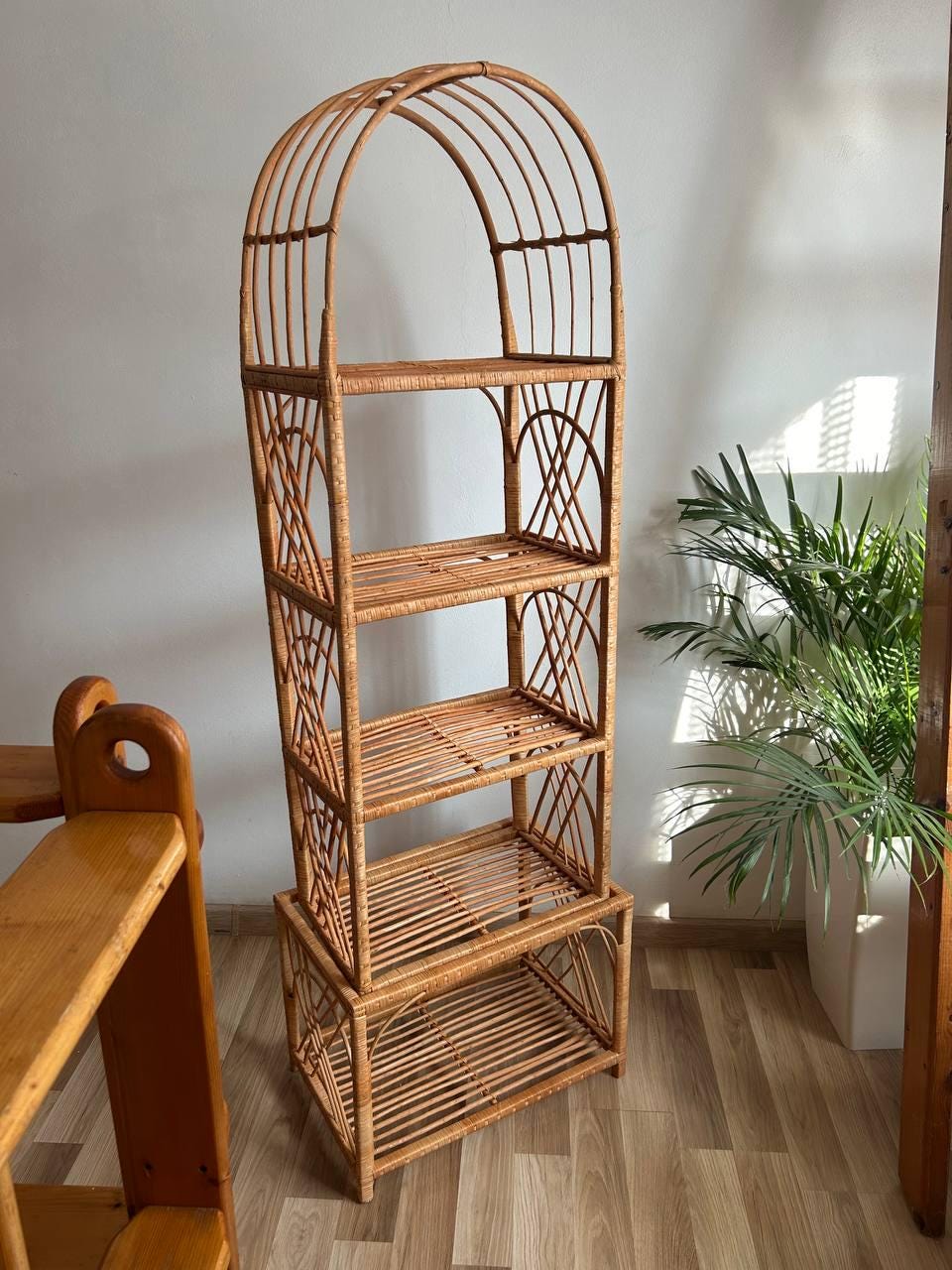 Wicker Shelf, Rattan Shelf, Bookshelf, Bamboo Furniture, Arch Bookcase ...