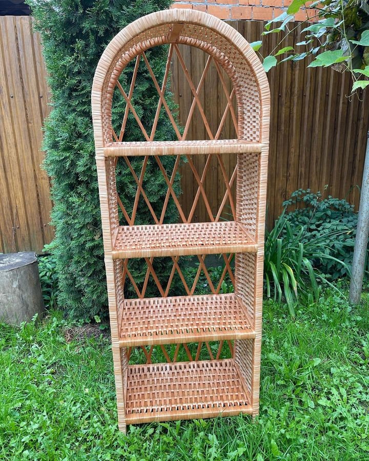 Wicker Shelf, Storage Shelf, Bookshelf, Plant Shelf, Rattan Shelf ...