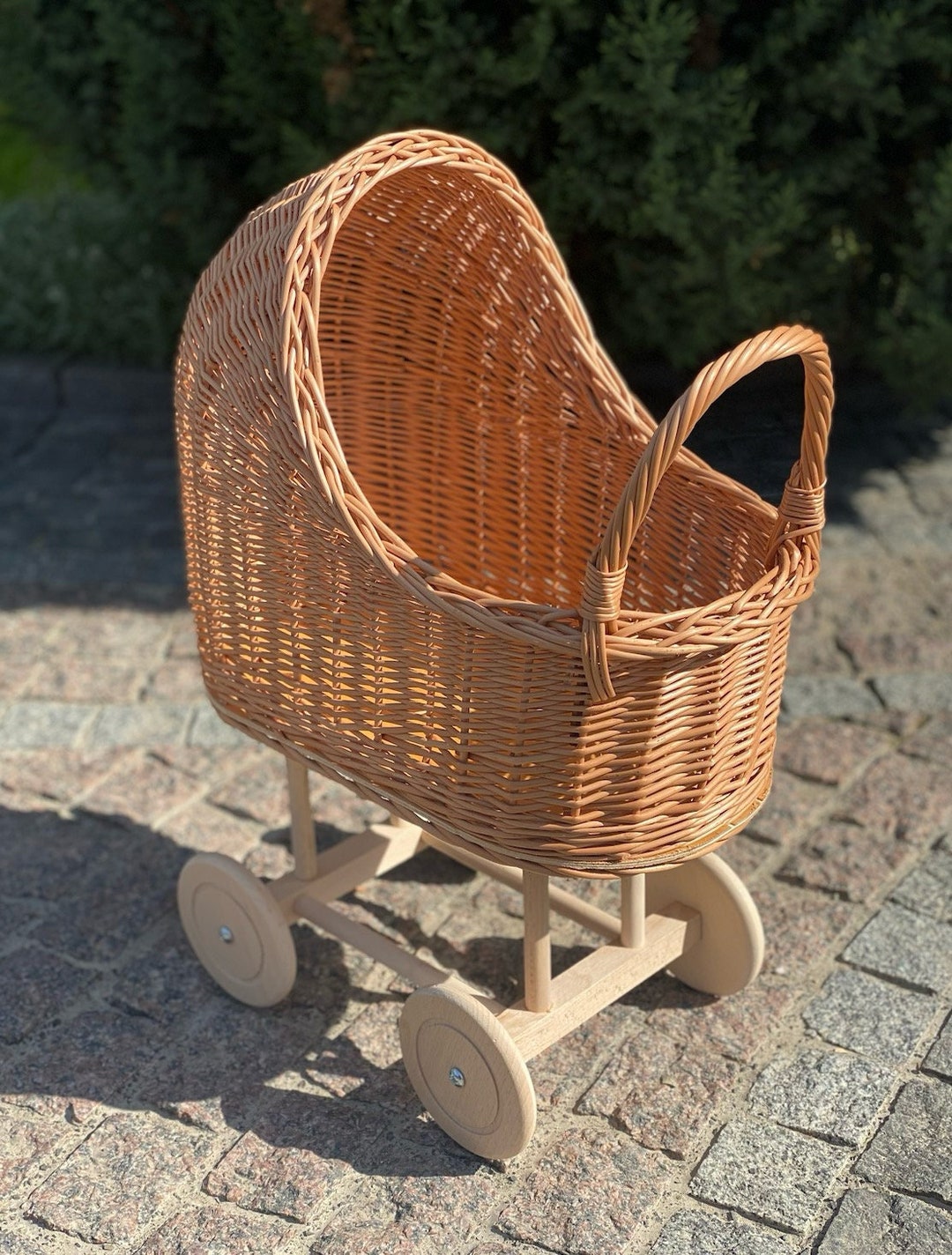 Wicker Baby Carriage, Doll Stroller, Wicker Doll Pram, Baby Doll ...