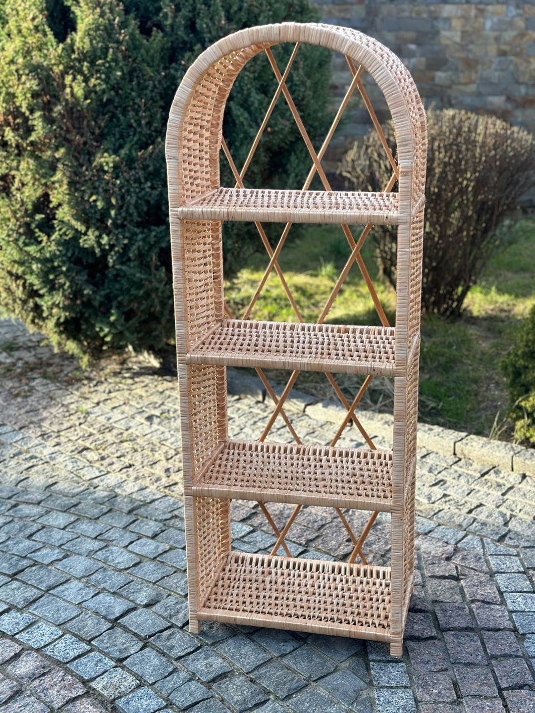 Wicker Shelf, Storage Shelf, Bookshelf, Plant Shelf, Rattan Shelf ...