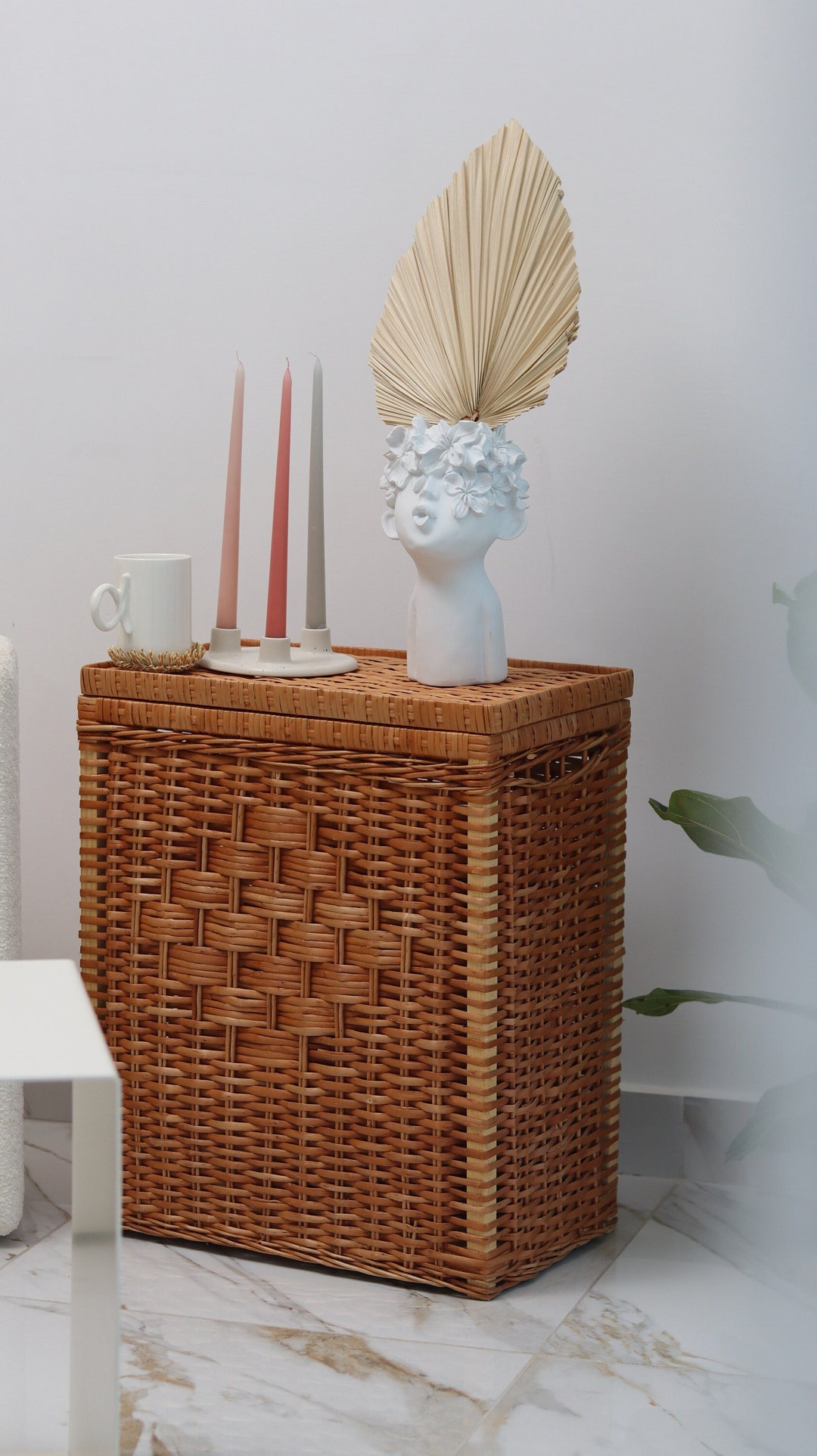 Wicker Laundry Hamper, Laundry Basket With Lid, Storage Basket, Laundry ...