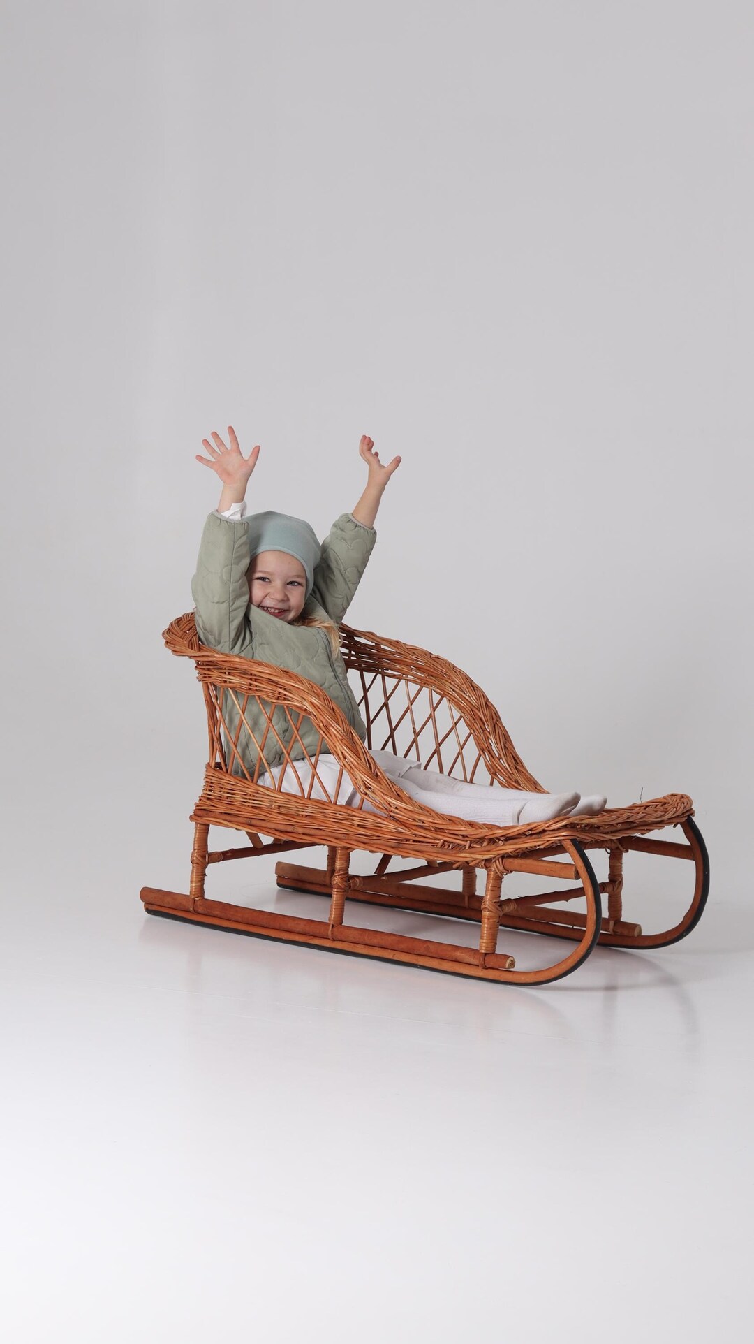 Santa Rattan Sleigh, Children's Sledges, Christmas Sleigh, Wicker ...