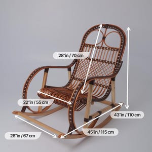 Wicker Rocking Chair, Organic Rattan Rocking Chair, Willow Rocking ...