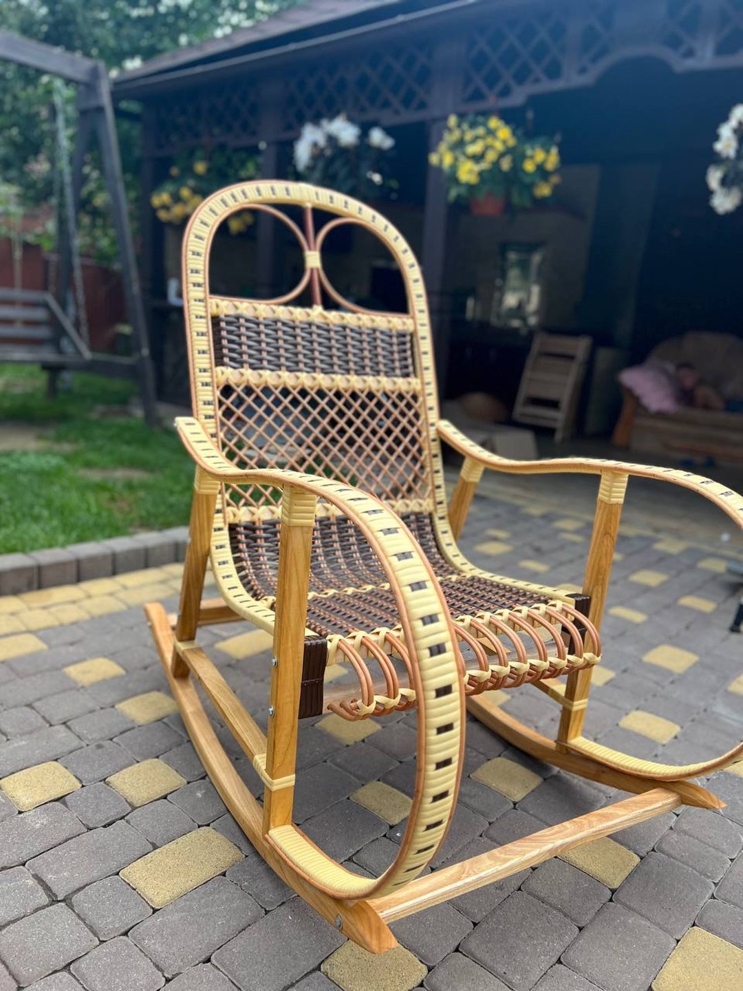 Wicker Rocking Chair Organic Rattan Rocking Chair Willow - Etsy