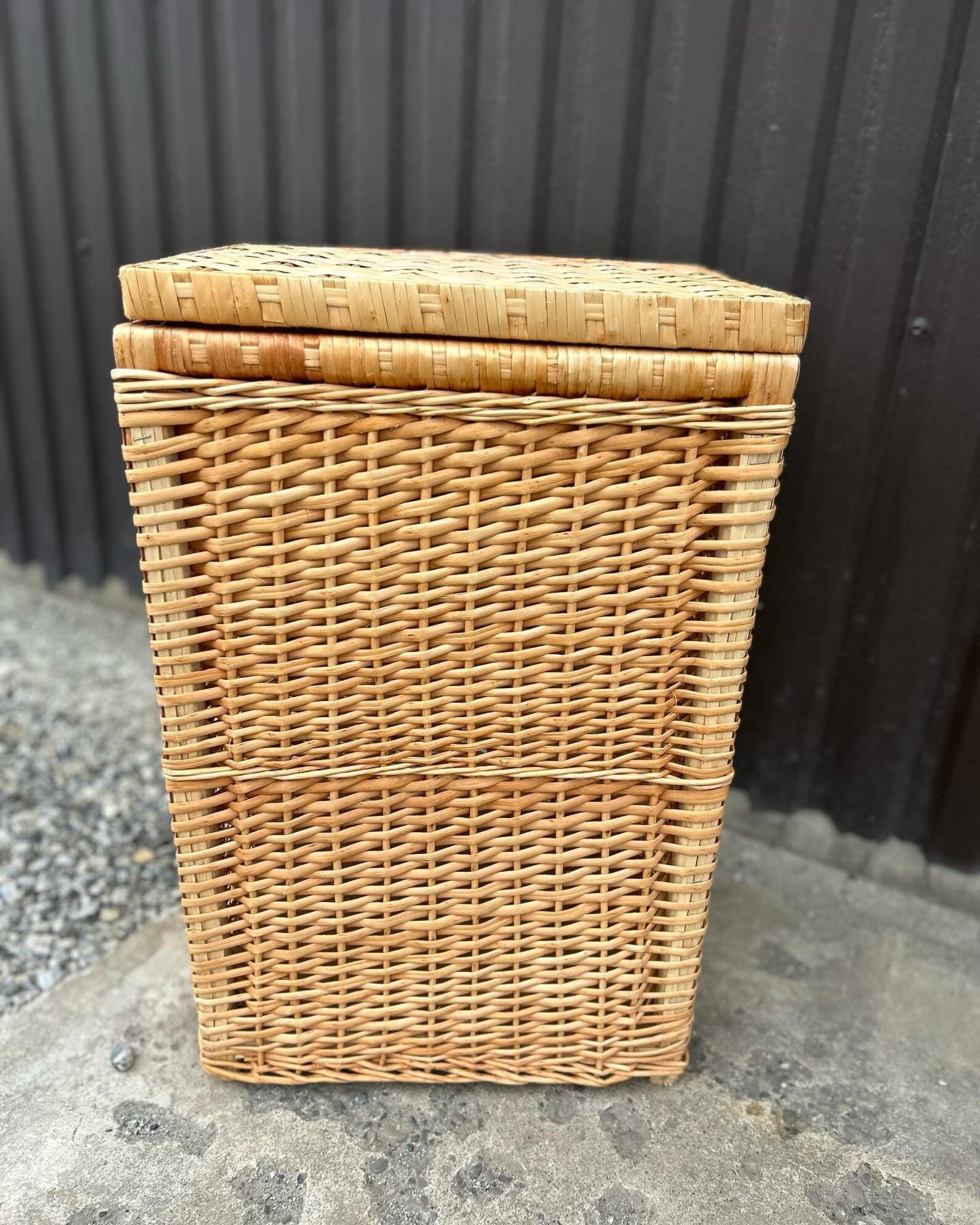 Wicker Laundry Basket With Lid, Wicker Bathroom Basket - Etsy