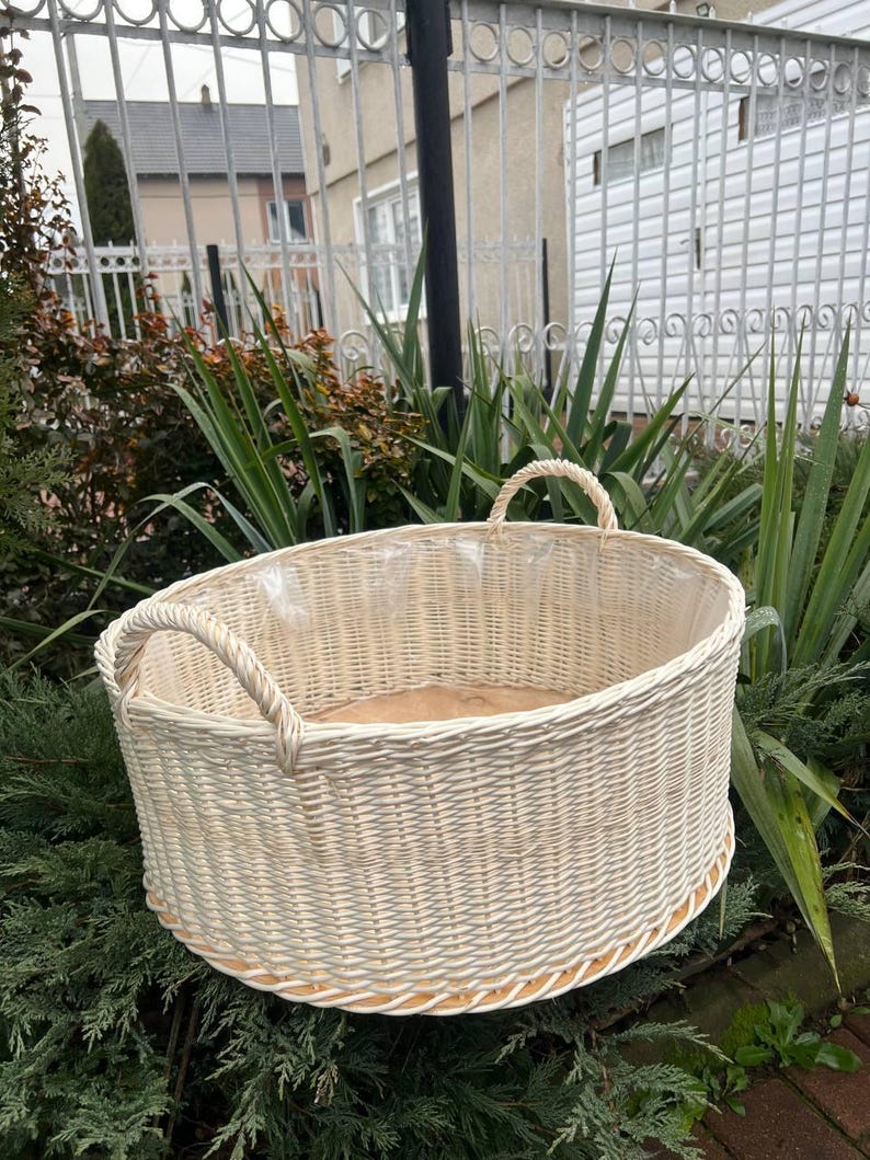 Extra Large Flower Rattan Basket, White Luxury Bouquet Basket With ...
