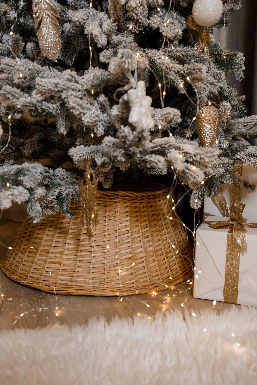 Wicker Tree Stand/ Rattan Tree Skirt, Plant Stand, Christmas Tree ...