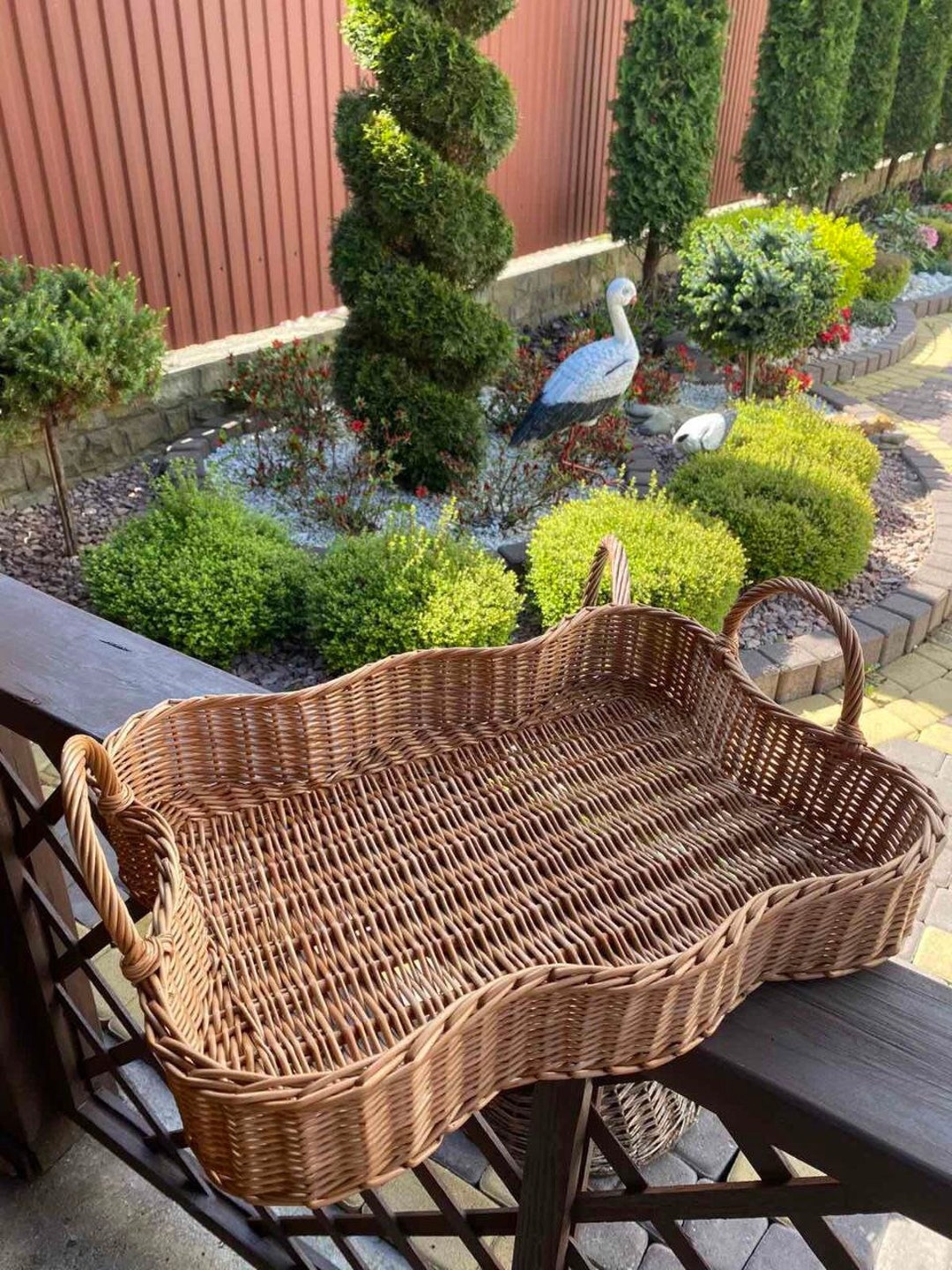 Wicker Picnic Tray, Dry Fruit Platter, Seagrass Tray, Woven Serving ...