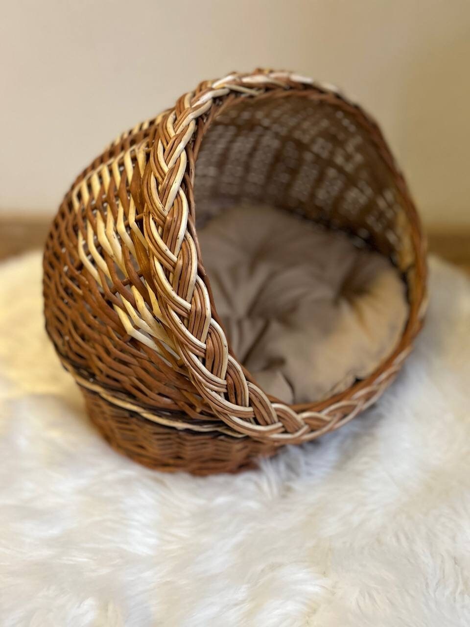 Wicker Pet House, Pet Carrier, Pet Storage Basket, Cat House, Wicker ...