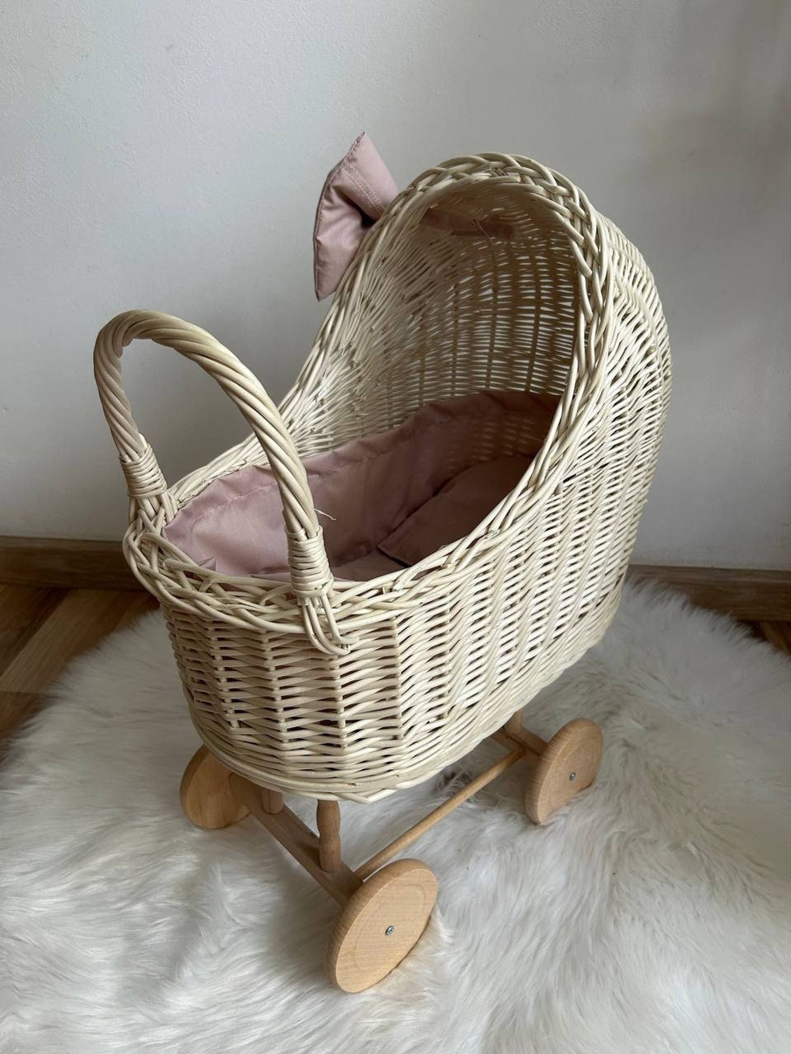 Wicker Baby Carriage, Doll Stroller, Doll Pram, Wicker Doll Stroller ...