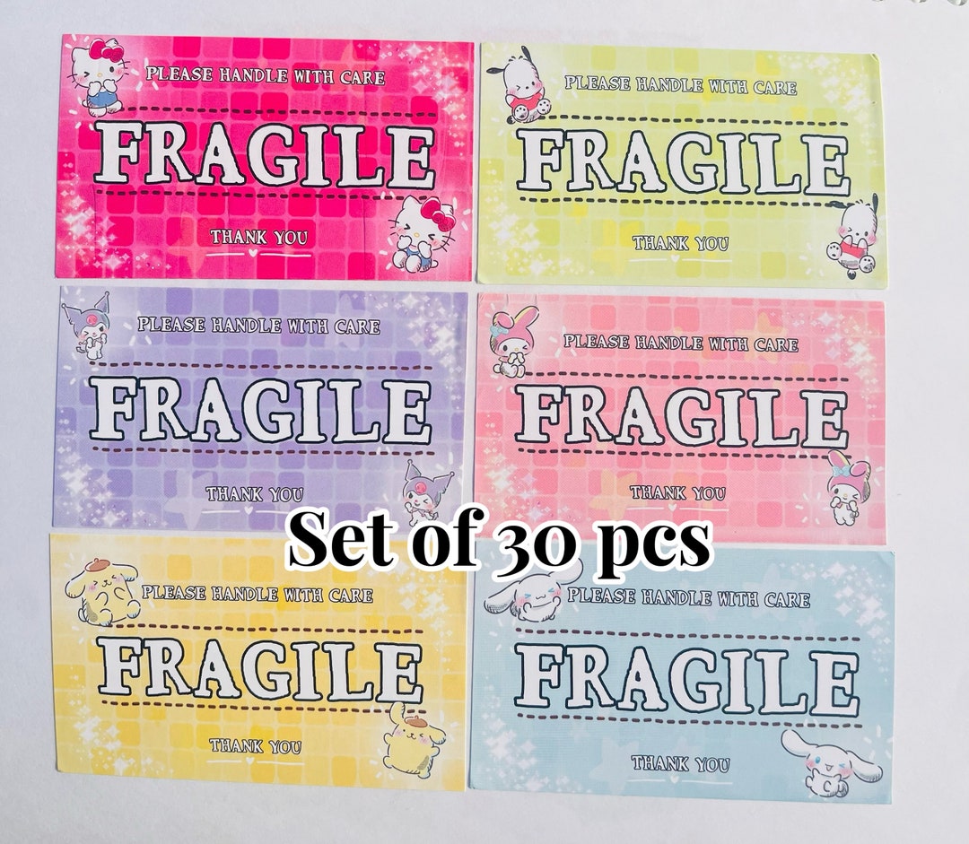 Fragile Stickers Cute Mailing Labels Thank You Please Handle - Etsy