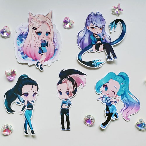 League of Legends Holographic K/DA Vinyl Stickers Ahri - Etsy