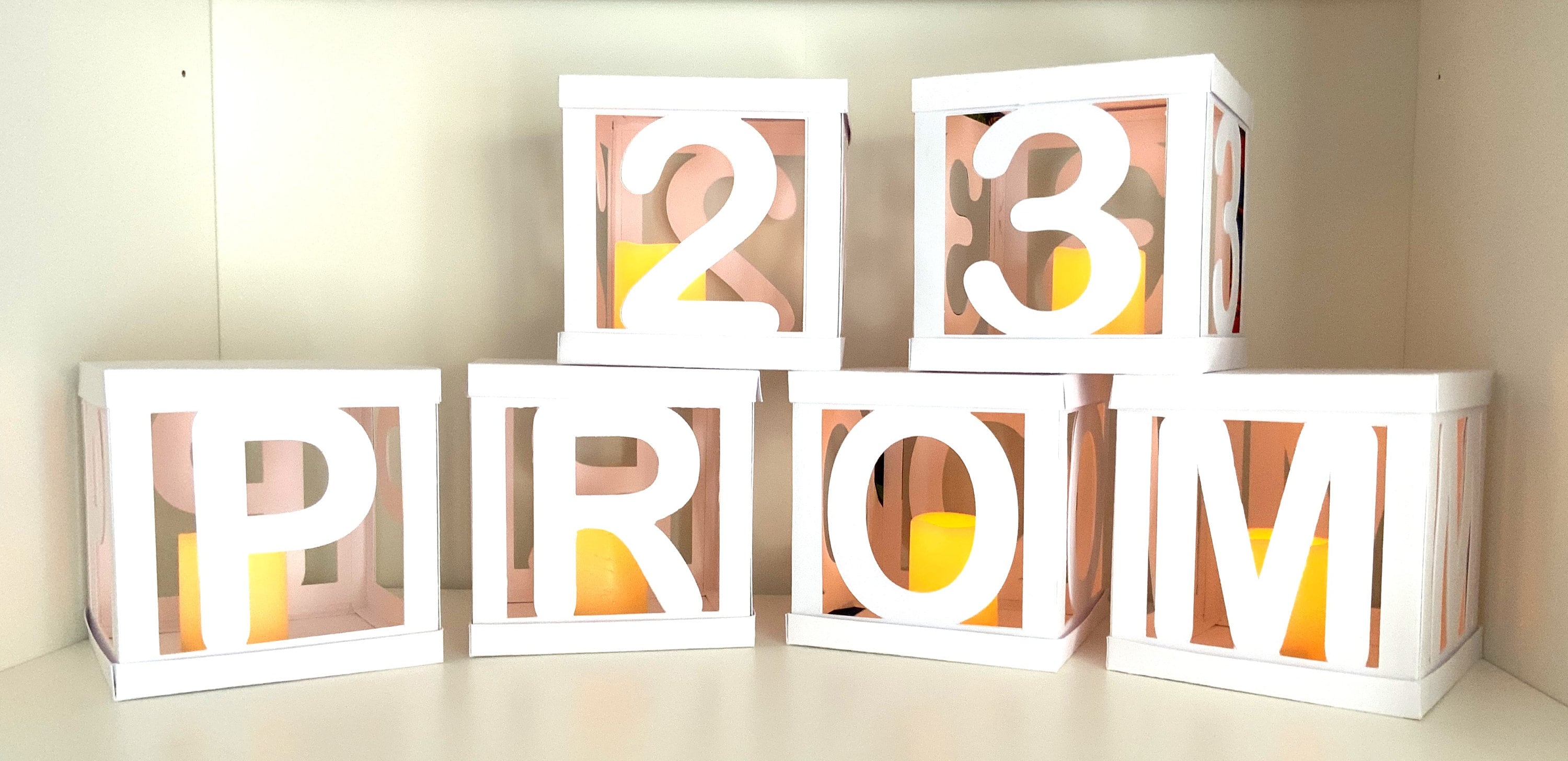 PROM Boxes SVG File Makes Boxes Spelling PROM 2024 Now Includes Numbers ...