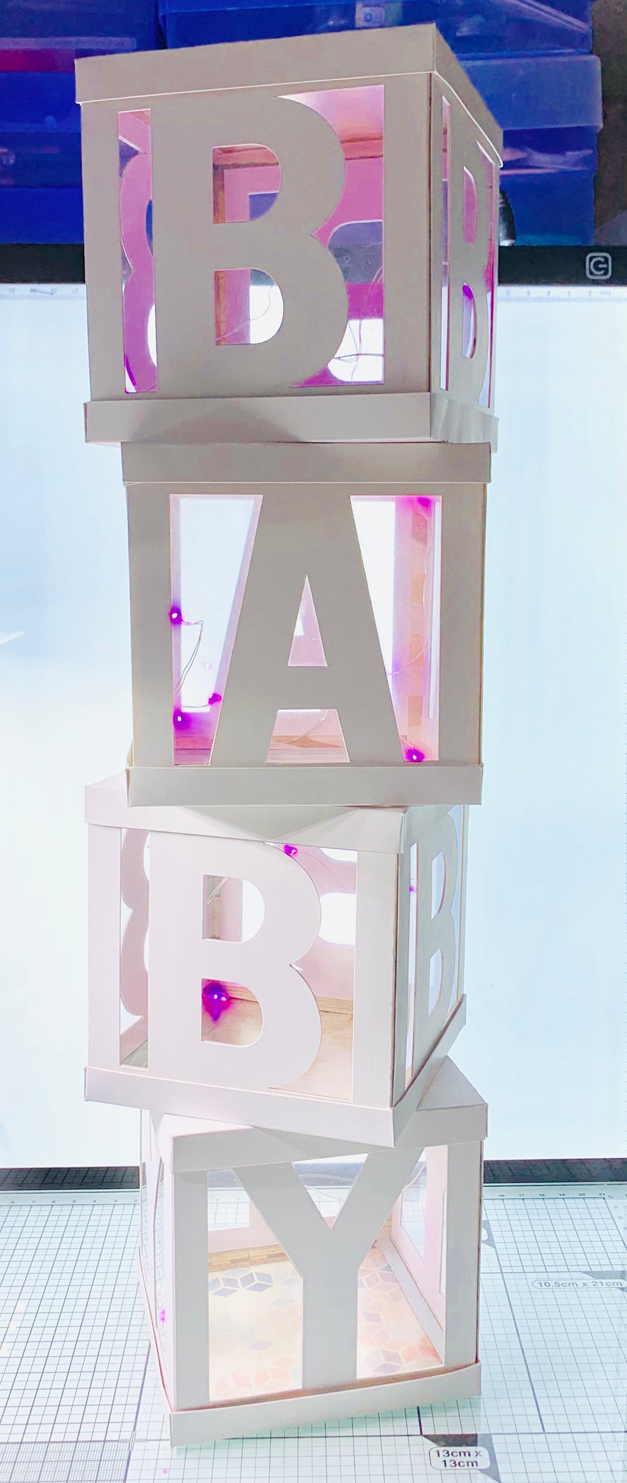 SVG File Makes Boxes Spelling Baby Now With Blank Box for Scan - Etsy