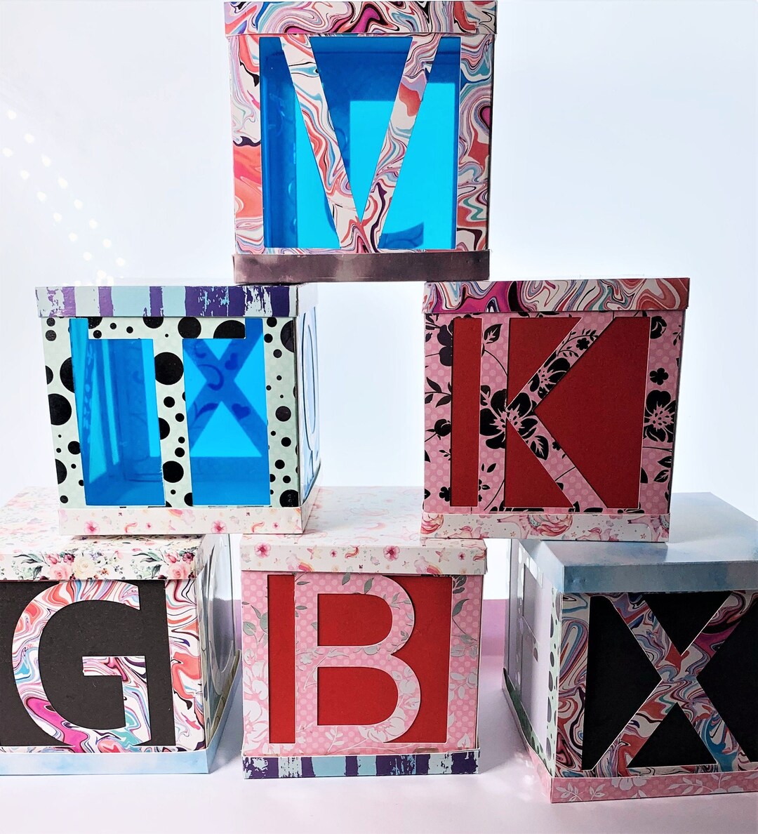 Alphabet Boxes SVG File to Make Names, Words, Celebrations Etc for Scan ...
