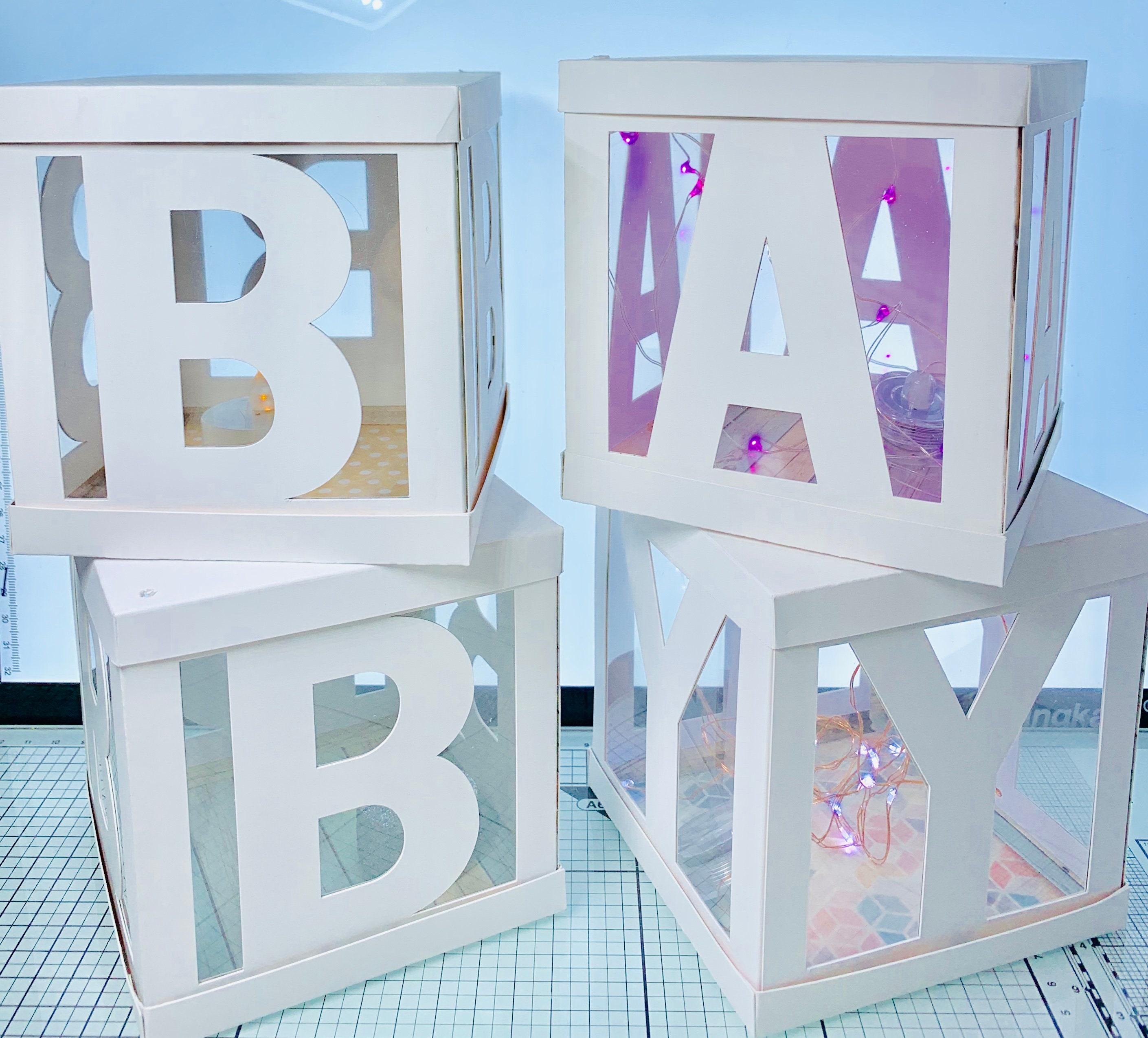 SVG File Makes Boxes Spelling Baby Now With Blank Box for Scan - Etsy