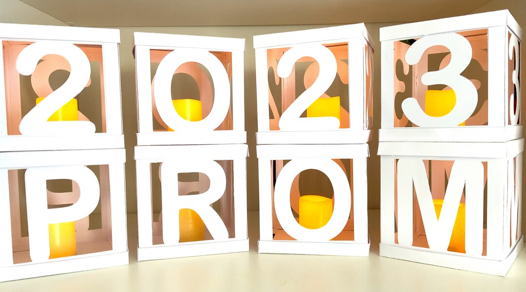 PROM Boxes SVG File Makes Boxes Spelling PROM 2024 Now Includes Numbers ...