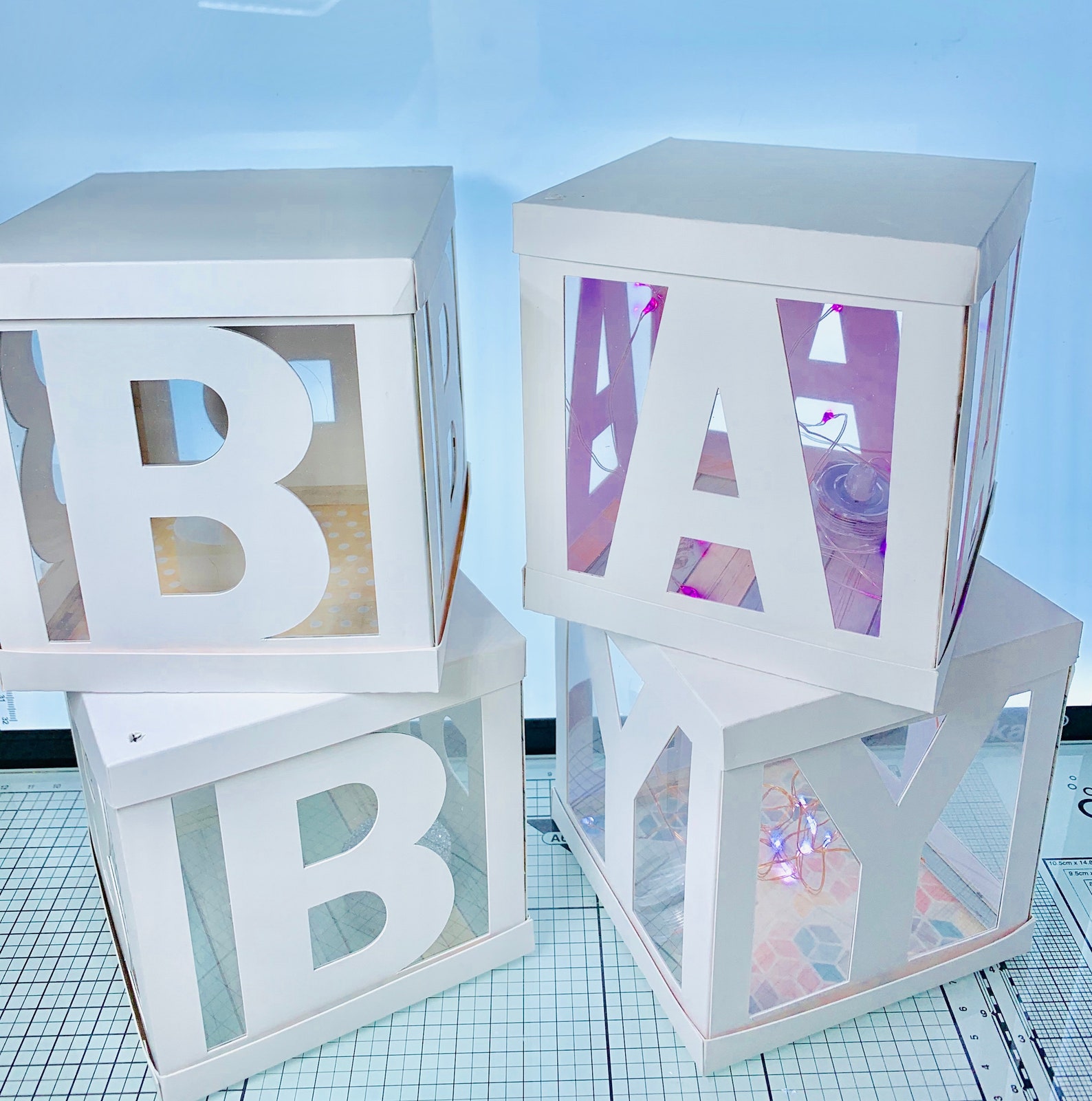 SVG File Makes Boxes Spelling Baby Now With Blank Box for Scan - Etsy