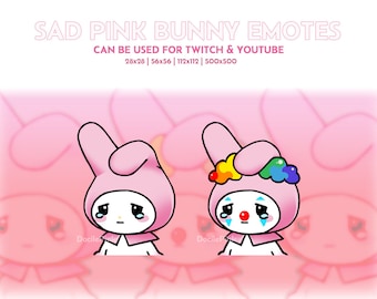 Cute Pink Bunny Emote for Twitch, Discord, and Youtube (INSTANT ...