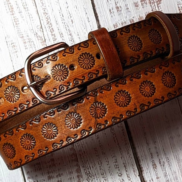 Vintage Leather Belt - Etsy