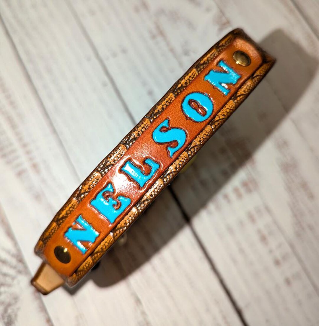 Natural Leather Dog Collar - Hand-tanned With Natural Leather, Ink ...