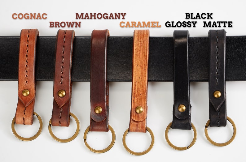 Personalized Leather Keychain Belt Snap CUSTOMIZED Belt Loop - Etsy