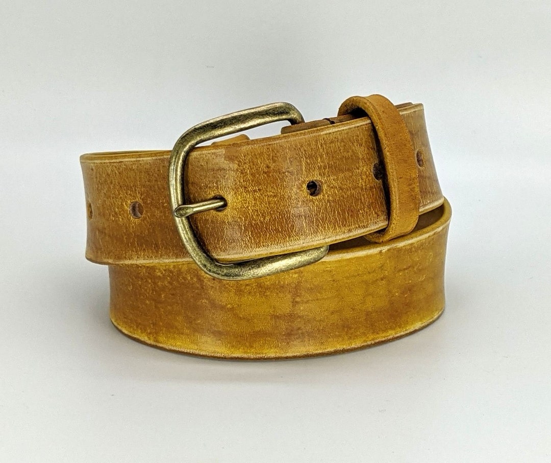 Man Leather Belt,costom Belt,italian Leather,handcraft,yellow - Etsy
