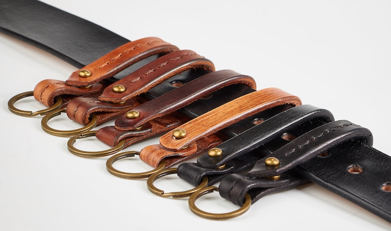 Personalized Leather Keychain Belt Snap CUSTOMIZED Belt Loop - Etsy