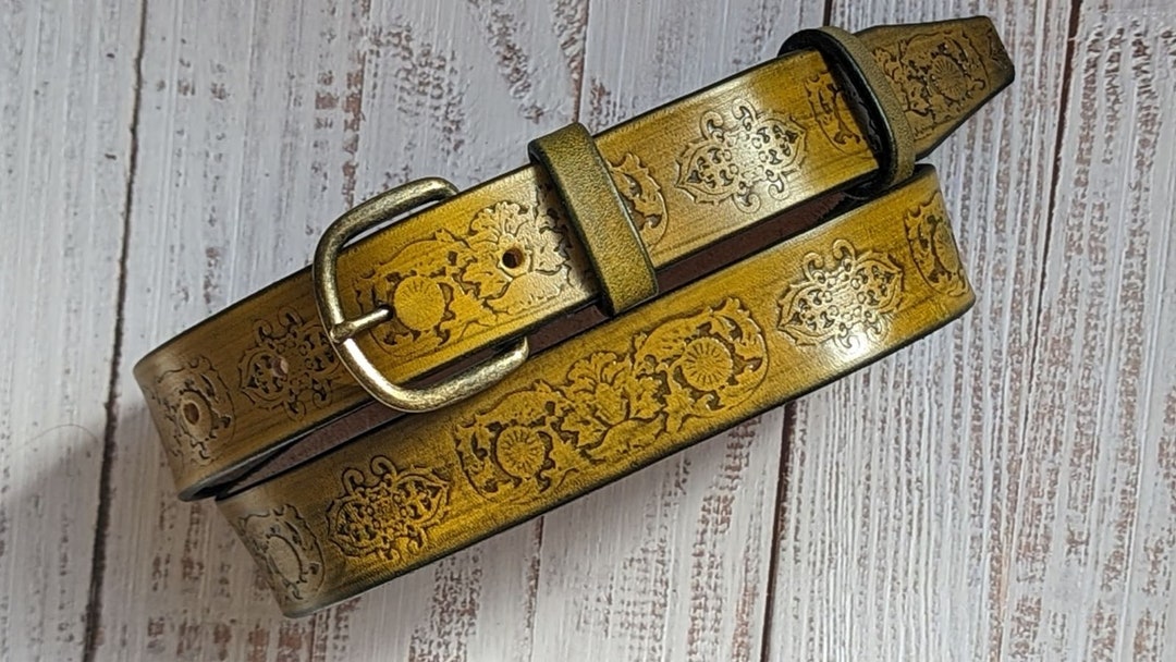 Leather Belt, Tooled Leather Belts, Western Belt, Mens Western Belt ...
