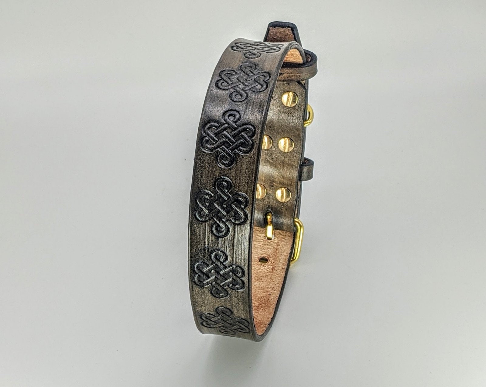 Leather Collar Dog Collar Celtic Style Italian | Etsy