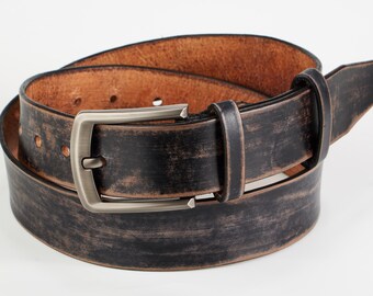 Distressed Leather Belt - Etsy