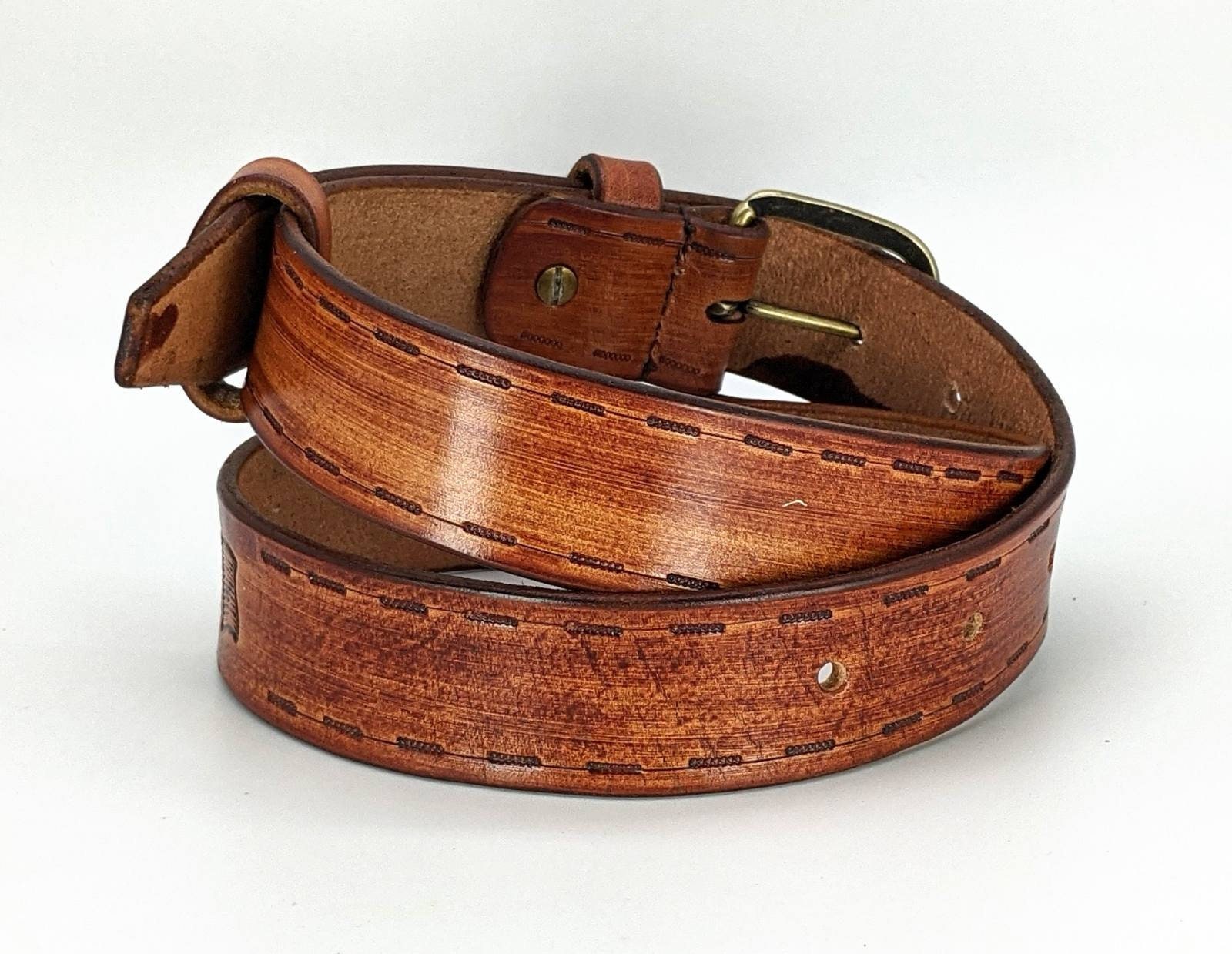 Custom Engraved Handmade Leather Belt With Name and Initials - Etsy