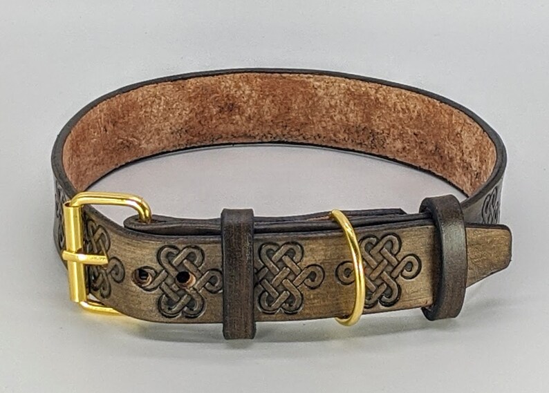 Leather Collar Dog Collar Celtic Style Italian - Etsy