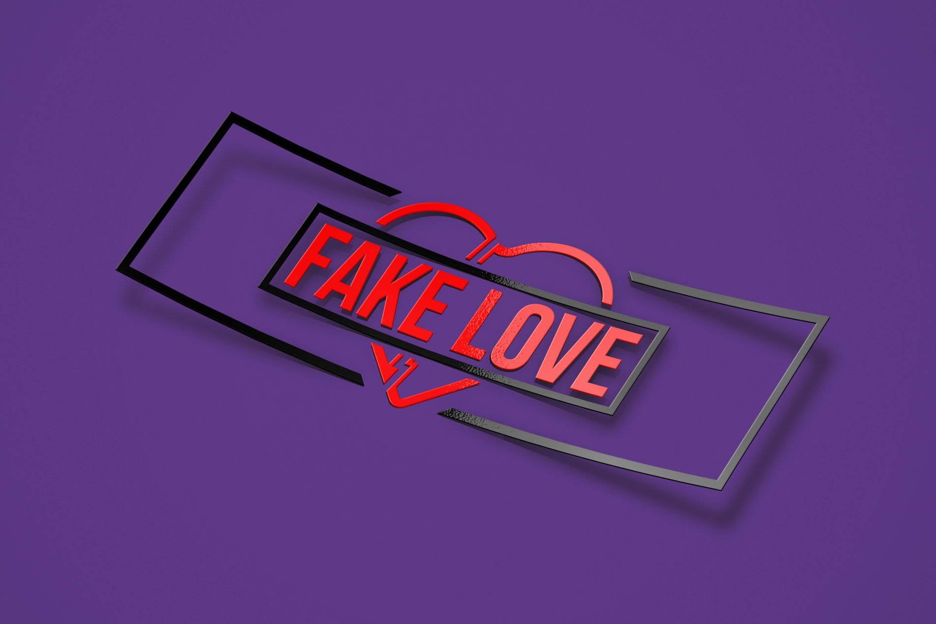 Fake Love Broken Heart Vinyl Sticker Die-cut Decal - Etsy