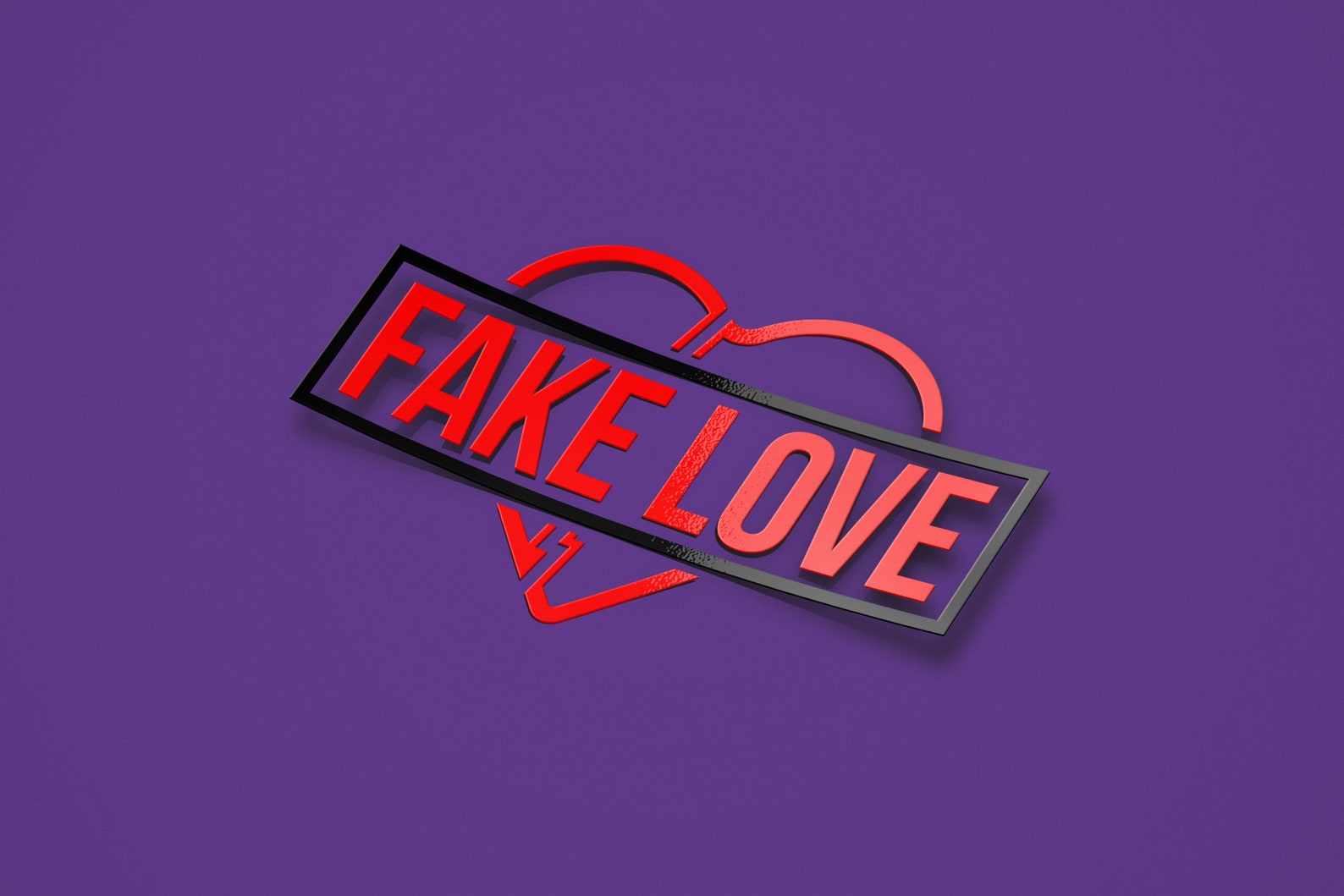 Fake Love Broken Heart Vinyl Sticker Die-cut Decal - Etsy